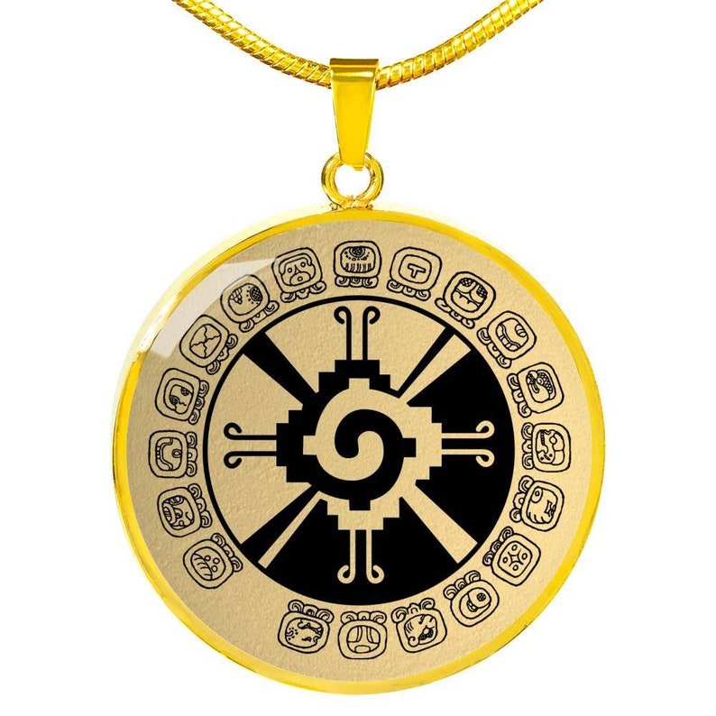 Hunab Ku Mayan Necklace Aztec Calendar Jewelry Pendant - Etsy