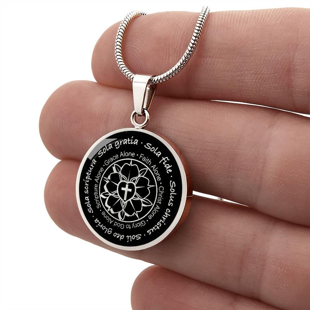 Luther Rose Necklace 5 Five Solas Pendant Christian Jewelry Gold Martin ...