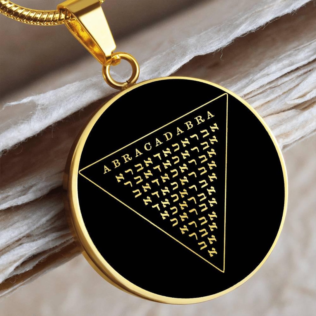 Abracadabra Pendant Abraxas Necklace Gold Silver Amulet Talisman ...