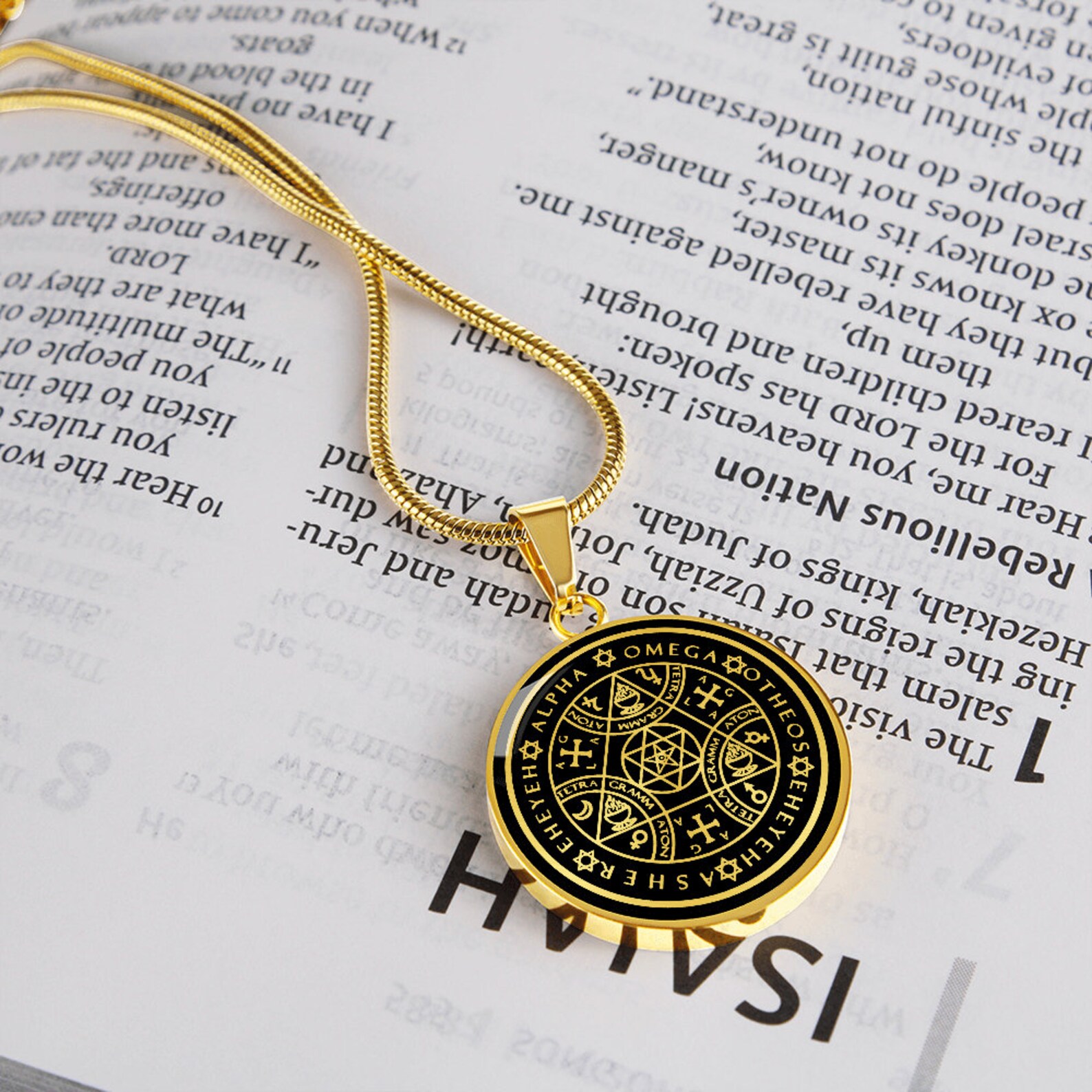 Enochian Angel Sigil Tetragrammaton Pendant Necklace Ring - Etsy