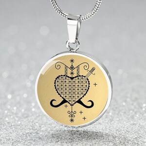 Erzuli Dantor Veve Necklace Jewelry Pendant Gold Silver Charm Chain - Etsy