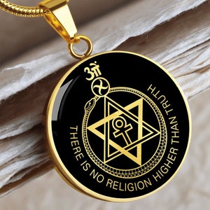 Theosophical Society Seal Thelema Necklace Pendant Jewelry Gold Silver ...