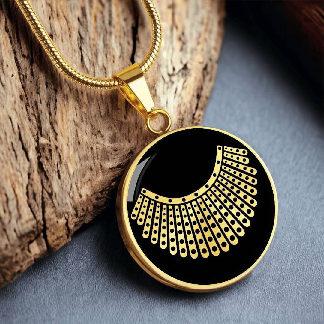 RBG Necklace Bader Pendant Ruth Bader Ginsburg Jewelry Gold Silver ...