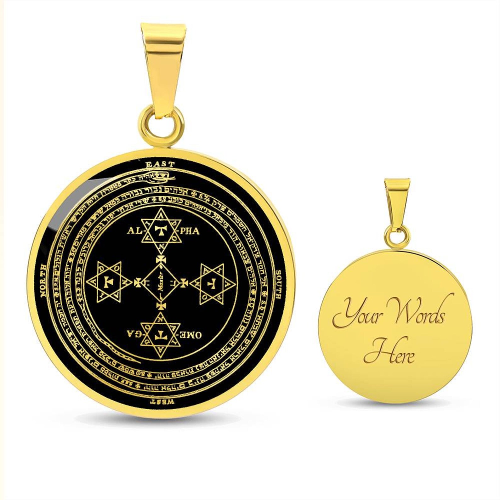 Magic Circle of Solomon Necklace Seal AGLA Pendant King Solomon Jewelry ...