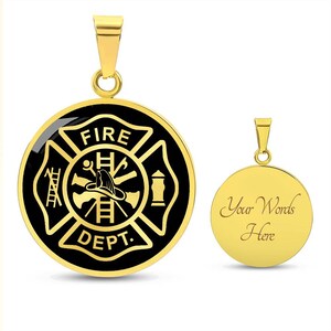 Firefighter Necklace Fireman Pendant Fire Fighter Jewelry Gold Silver ...