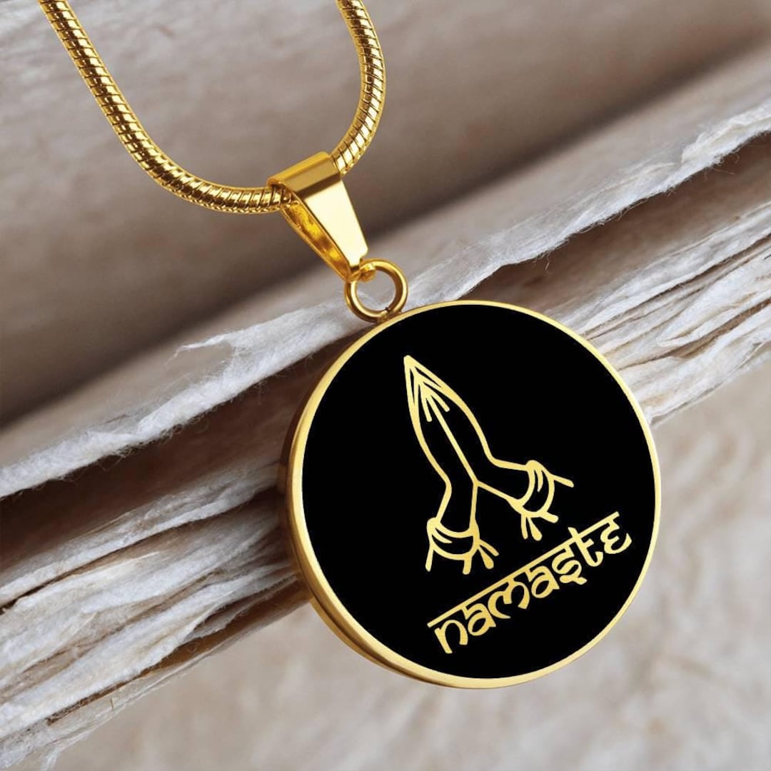 Namaste Pendant Zen Necklace Hindu Jewelry Gift Gold Silver Charm - Etsy