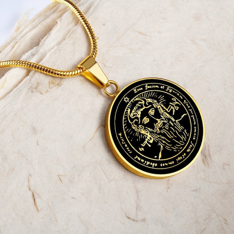 First Pentacle of the Sun Solomon Seal Necklace Pendant Gold Talisman ...
