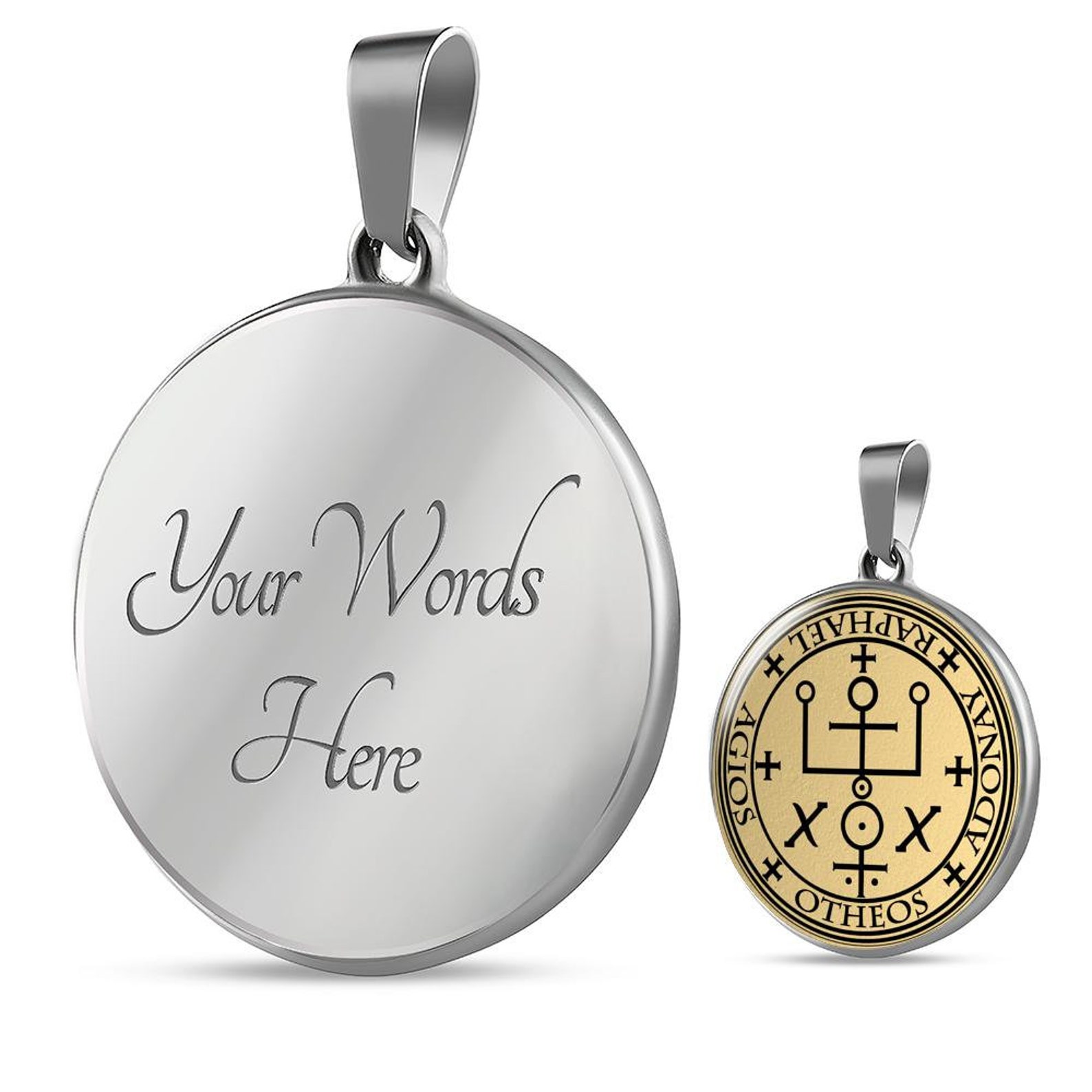 Archangel RAPHAEL Pendant Necklace Gold Jewelry Silver - Etsy