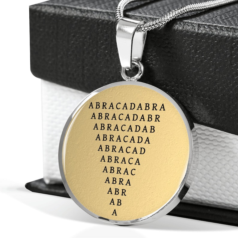 Abracadabra Necklace Pendant Jewelry Talisman Amulet Gold Silver Seal ...
