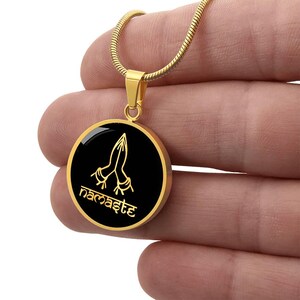 Namaste Pendant Zen Necklace Hindu Jewelry Gift Gold Silver Charm - Etsy