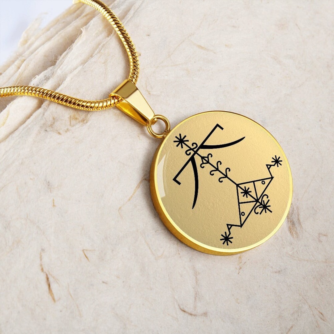 Ogou Feray Veve Pendant Necklace Jewelry Gold Silver - Etsy