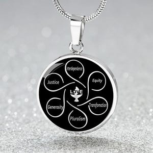Unitarian Universalist Jewelry UU Chalice Necklace Seven Principles ...