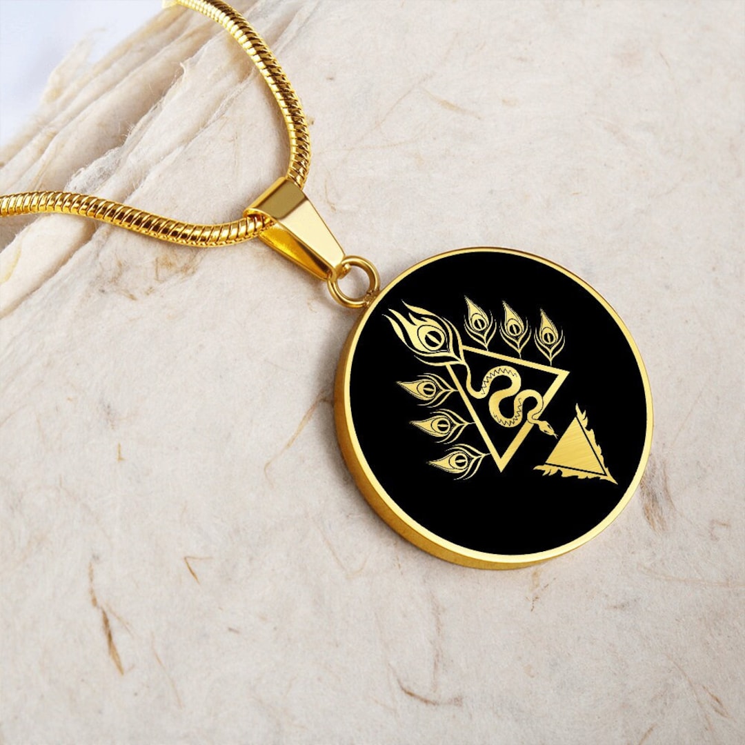 Adramelech Demon Necklace Pendant Melek Taus Sigil Jewelry Gold Silver ...