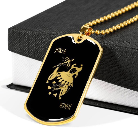 Joker Playing Card Necklace Jewelry Pendant Gift Engraved | Etsy