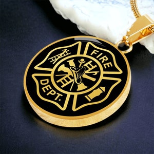 Firefighter Necklace Fireman Pendant Fire Fighter Jewelry Gold Silver ...