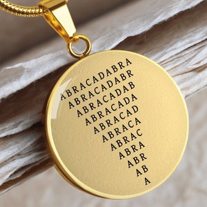Abracadabra Necklace Pendant Jewelry Talisman Amulet Gold Silver Seal ...
