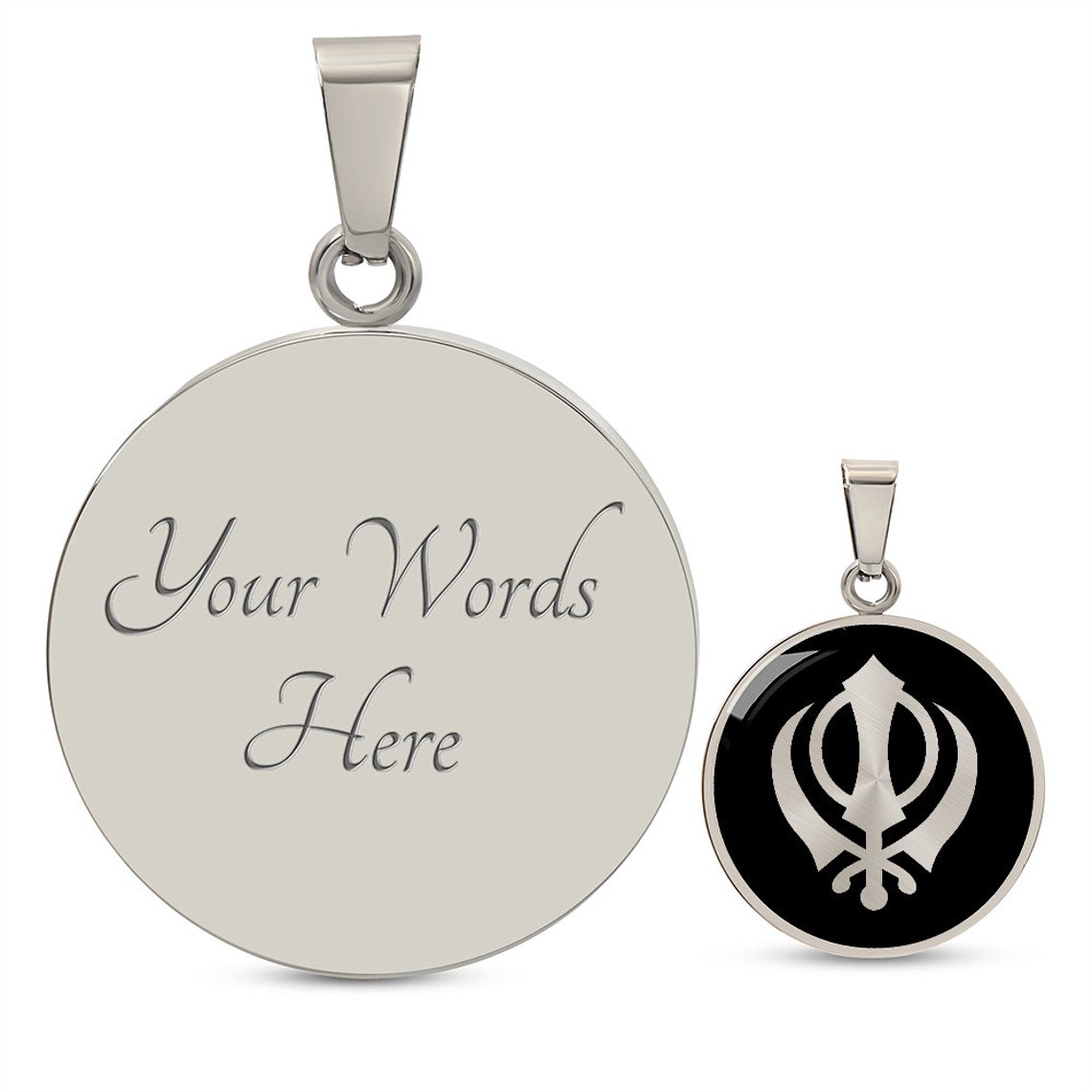 Khanda Necklace Sikh Jewelry Shakti Pendant Charm Gold Silver Chain - Etsy