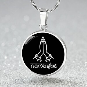 Namaste Pendant Zen Necklace Hindu Jewelry Gift Gold Silver Charm - Etsy
