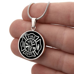 Firefighter Necklace Fireman Pendant Fire Fighter Jewelry Gold Silver ...