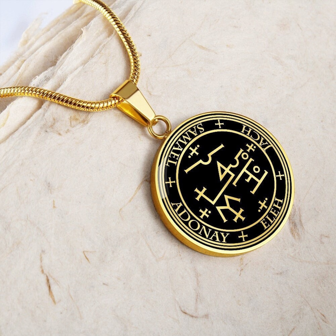 Archangel Samael Sigil Necklace Pendant Jewelry Gold Silver Seal Chain ...