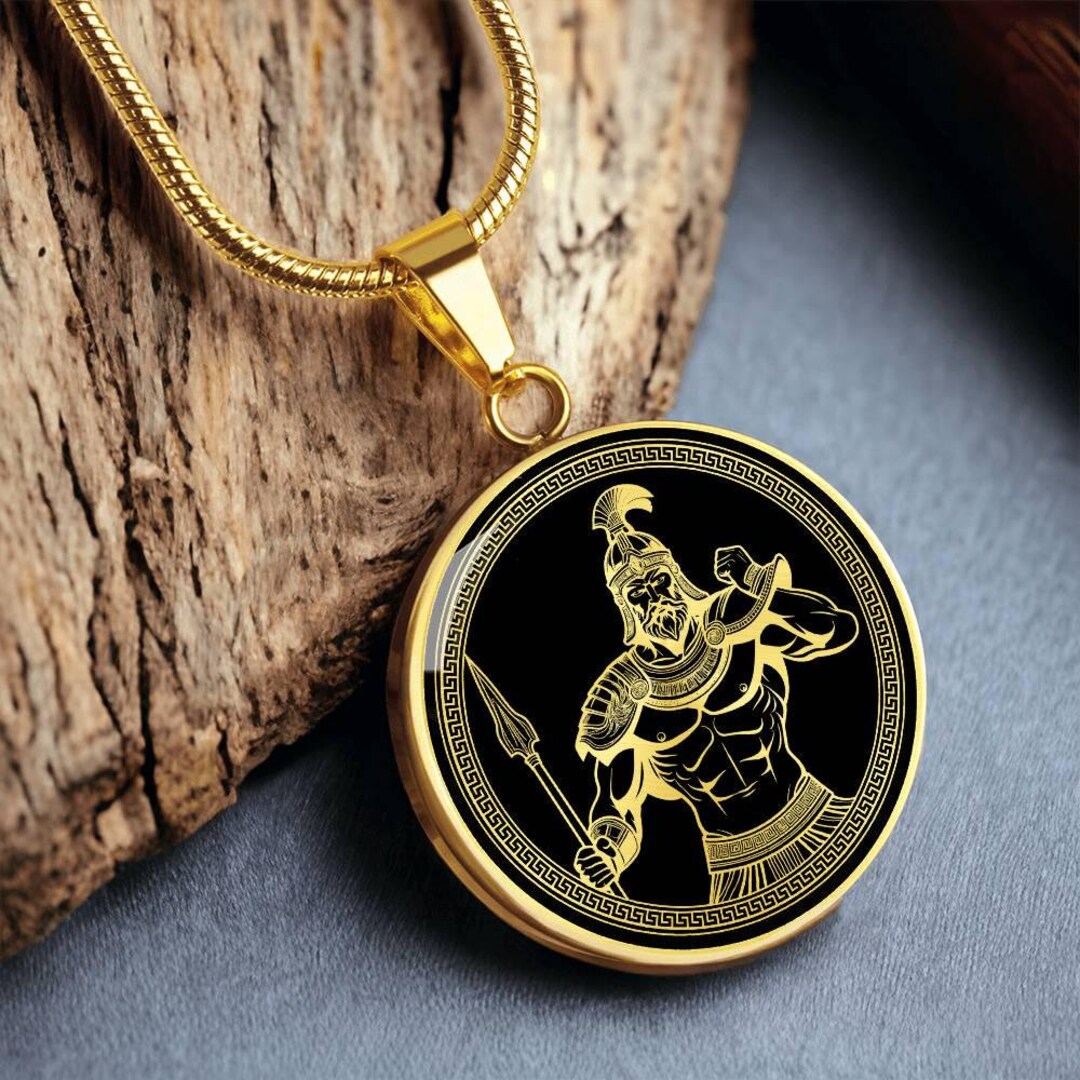 God of War Ares Pendant: Greek Mythology Gold Talisman Necklace - Etsy