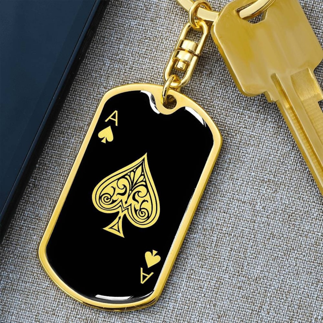 Ace of Spades Keychain Playing Cards Jewelry Pendant Gift Engraved - Etsy