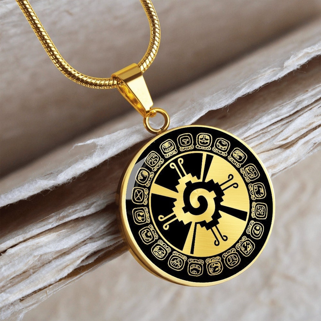 Hunab Ku Mayan Necklace Aztec Calendar Jewelry Pendant - Etsy