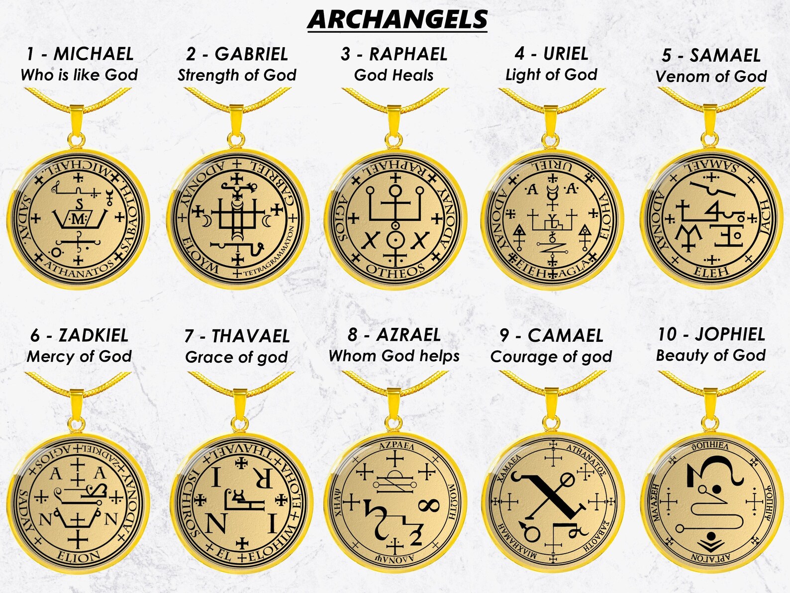 Archangel Seal Amulet Sigil Talisman Necklace Pendant Jewelry - Etsy