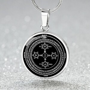 Magic Circle of Solomon Necklace Seal AGLA Pendant King Solomon Jewelry ...