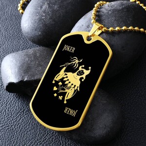 Joker Playing Card Necklace Jewelry Pendant Gift Chain Charm Engraved ...