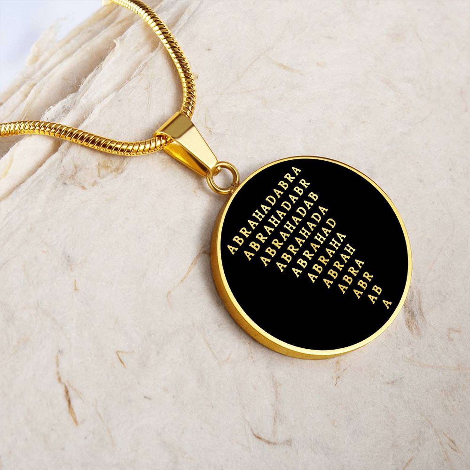Abrahadabra Necklace Abracadabra Pendant Jewelry Talisman Amulet Gold ...