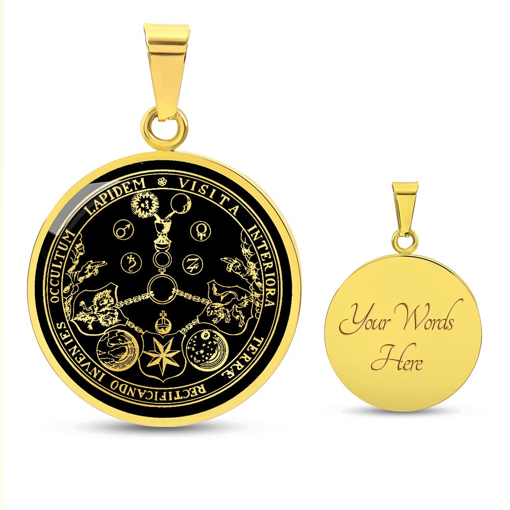 Alchemy VITRIOL Necklace Jewelry Masonic Pendant Rosicrucian Gold ...