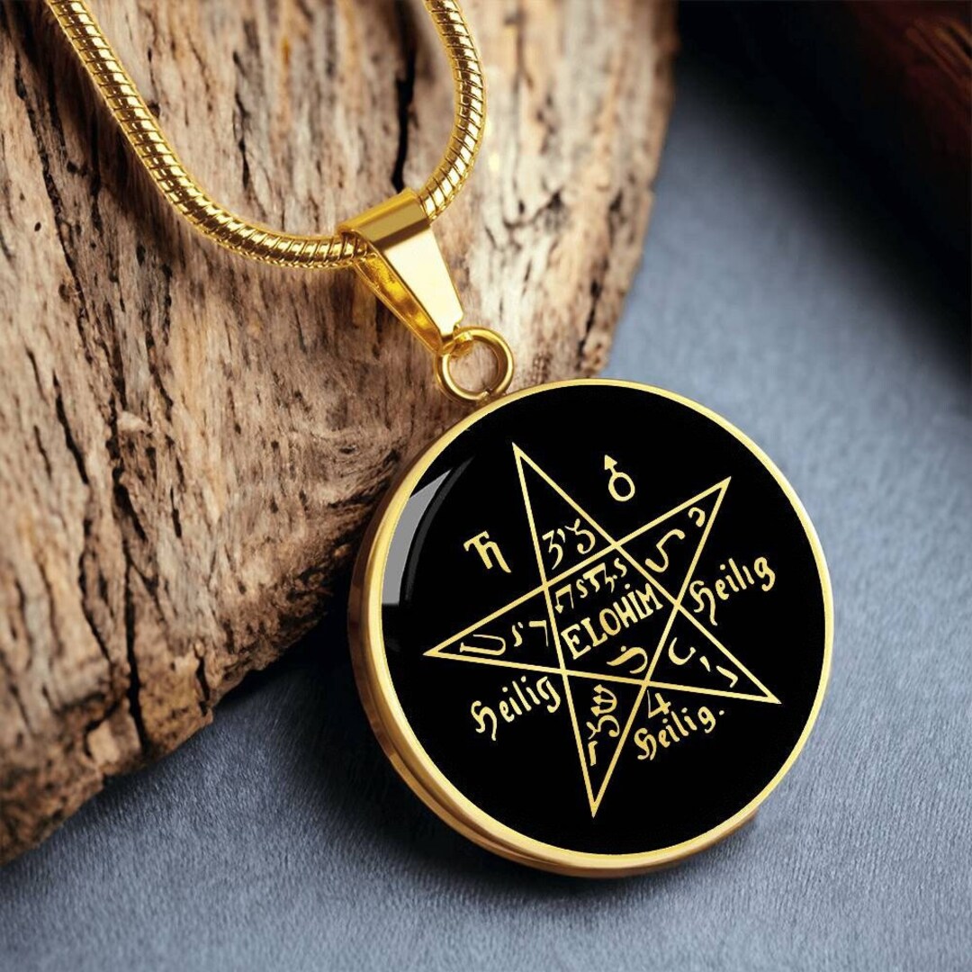 Pentacle Pentagram of Moses Necklace Sixth Book of Moses Seal - Etsy