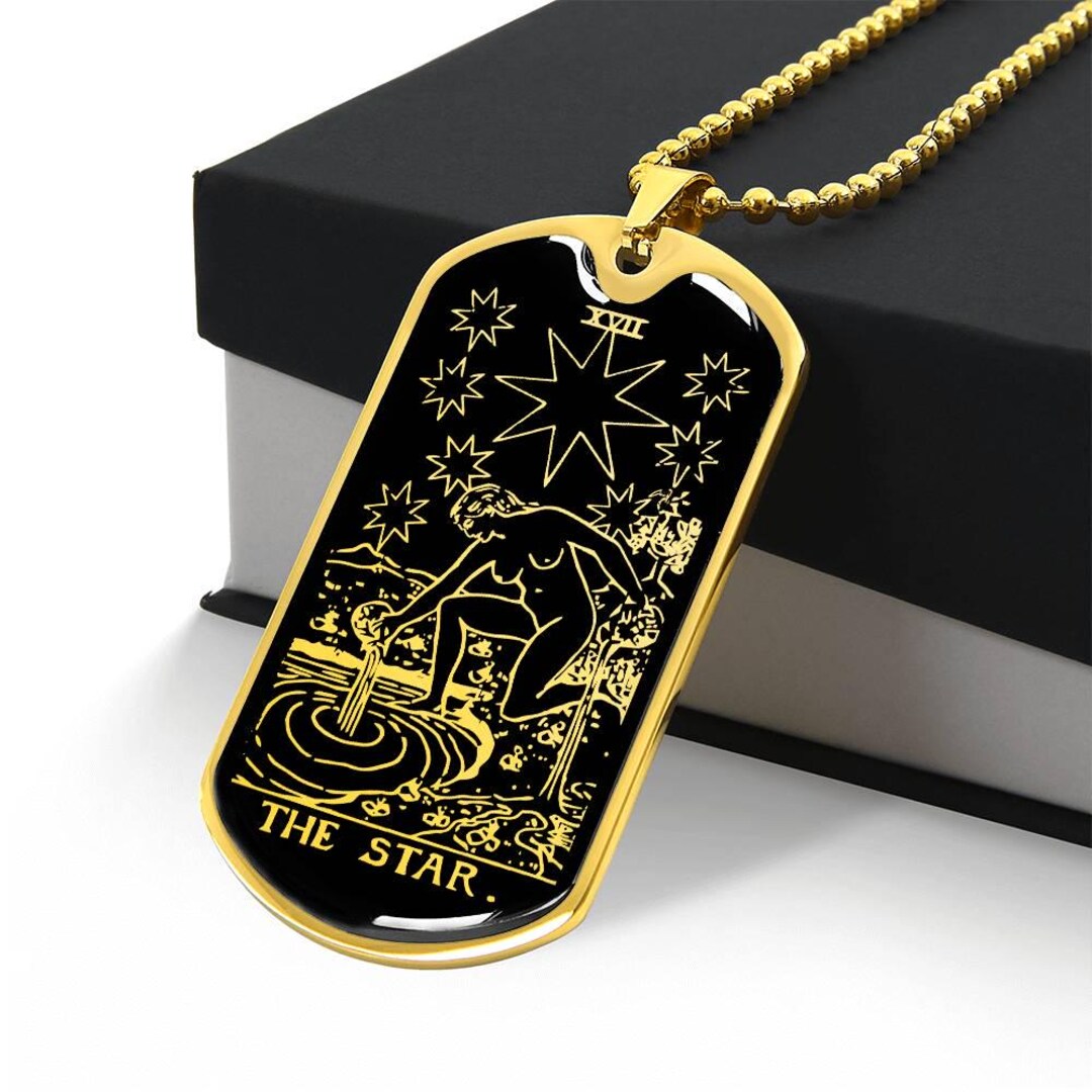 The Star Tarot Necklace Major Arcana Jewelry Pendant Gold Silver Amulet ...