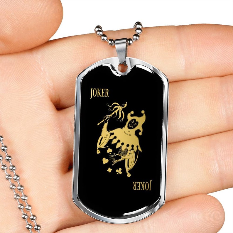 Joker Playing Card Necklace Jewelry Pendant Gift Engraved - Etsy