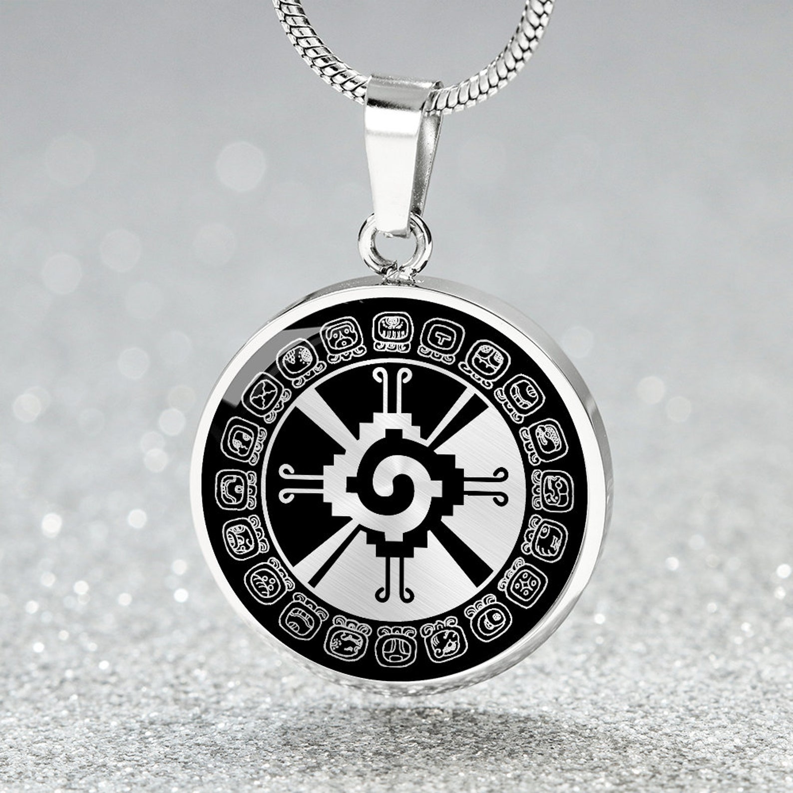 Hunab Ku Mayan Necklace Aztec Calendar Jewelry Pendant - Etsy