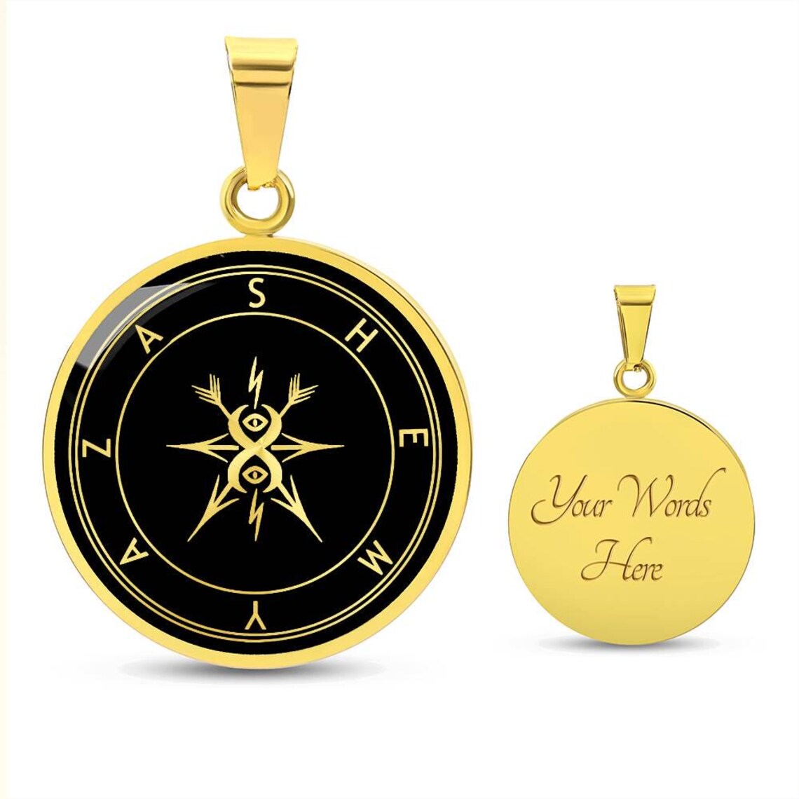 Shemyaza Singil Necklace the Master Key Pendant Occult Jewelry Gold ...