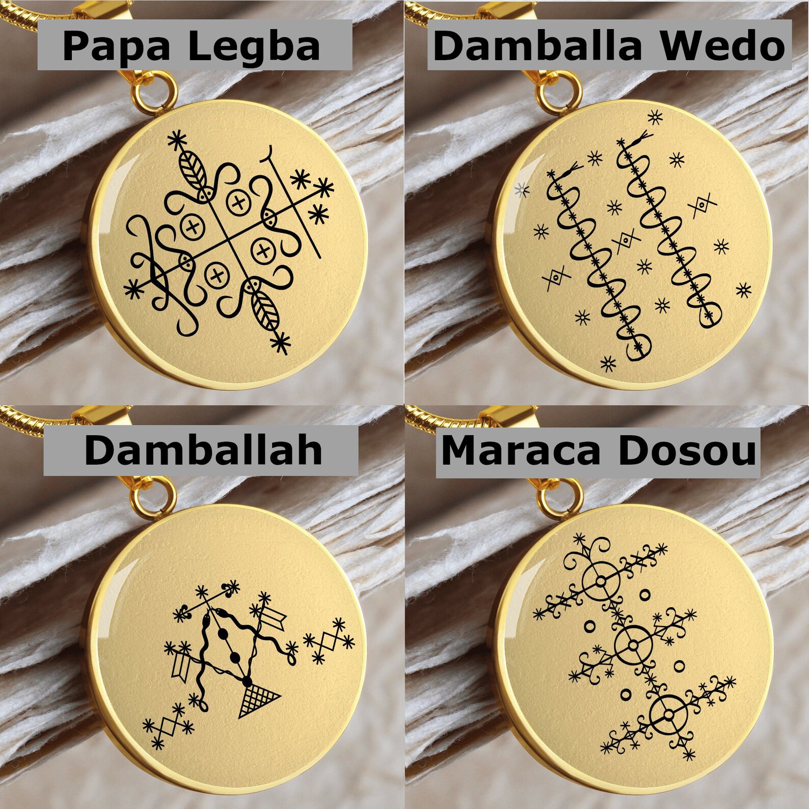 Voodoo Veve Necklace Jewelry Vodou Pendant Amulet Talisman Charm - Etsy