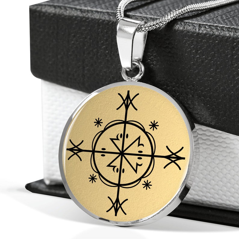 Kalfu Voodoo Veve Necklace Jewelry Witchy Pendant Amulet - Etsy