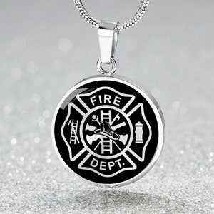 Firefighter Necklace Fireman Pendant Fire Fighter Jewelry Gold Silver ...