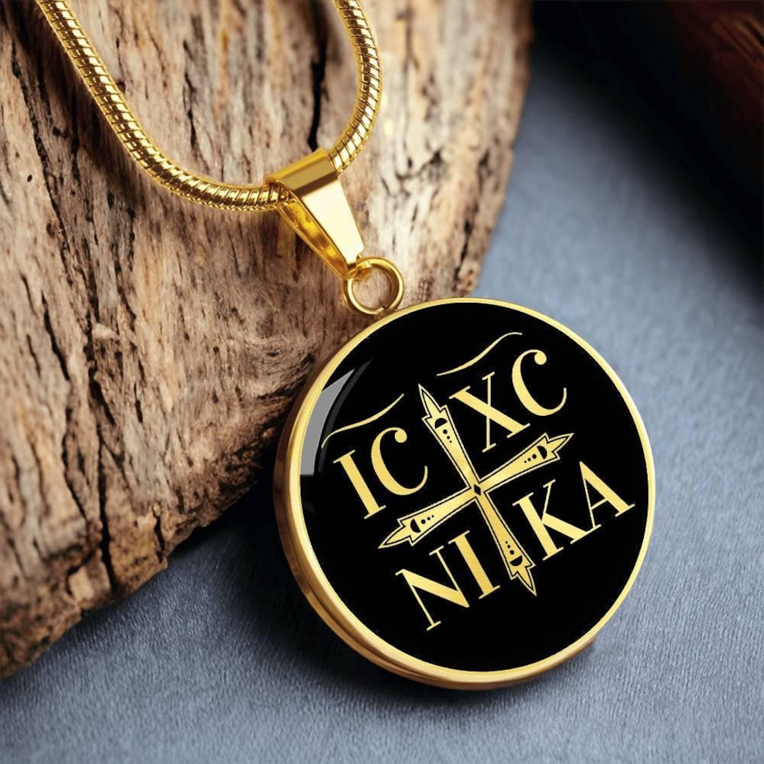 Orthodox Greek Cross Necklace Jewelry ICXC NIKA Pendant Gold Silver Men ...