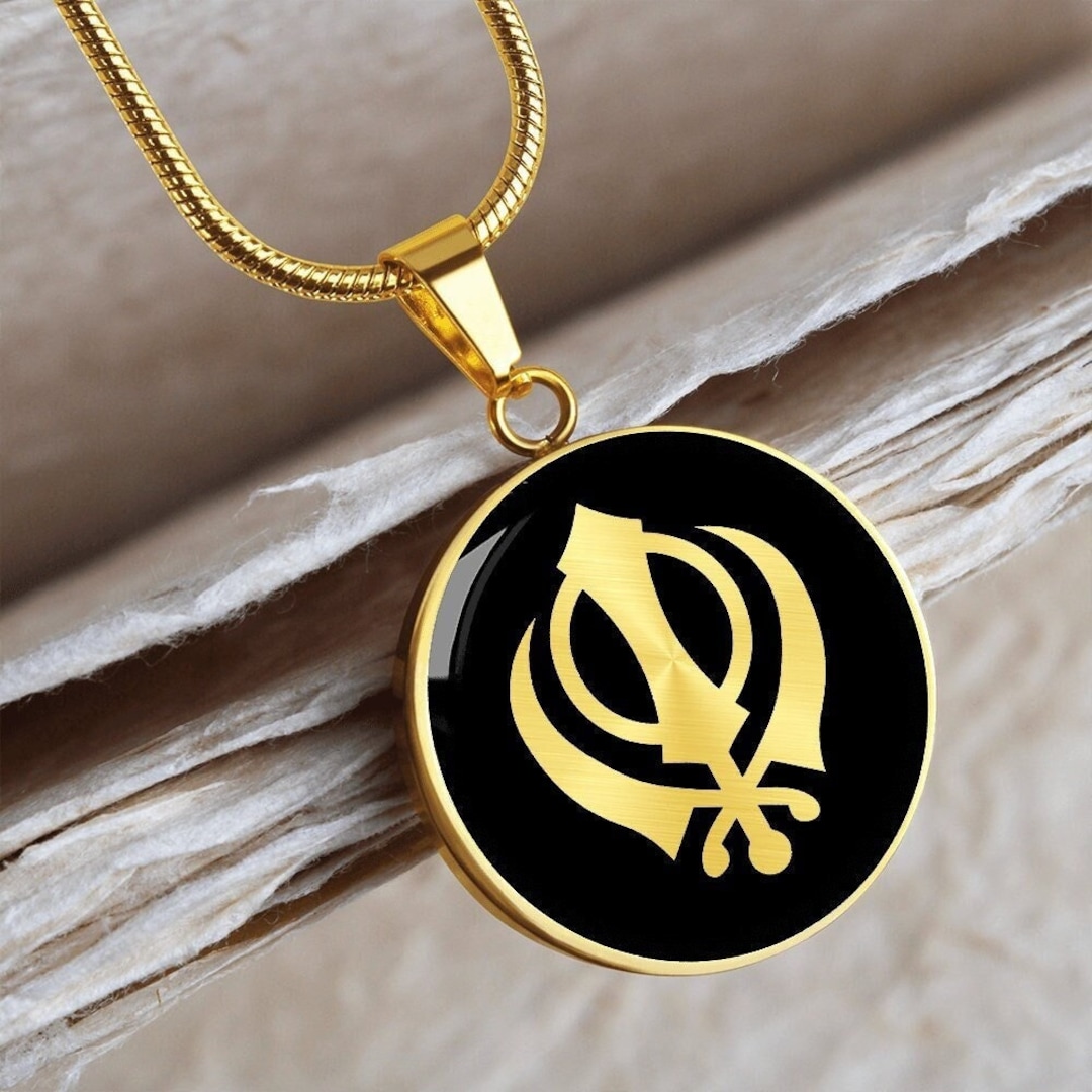 Khanda Necklace Sikh Jewelry Shakti Pendant Charm Gold Silver Chain - Etsy