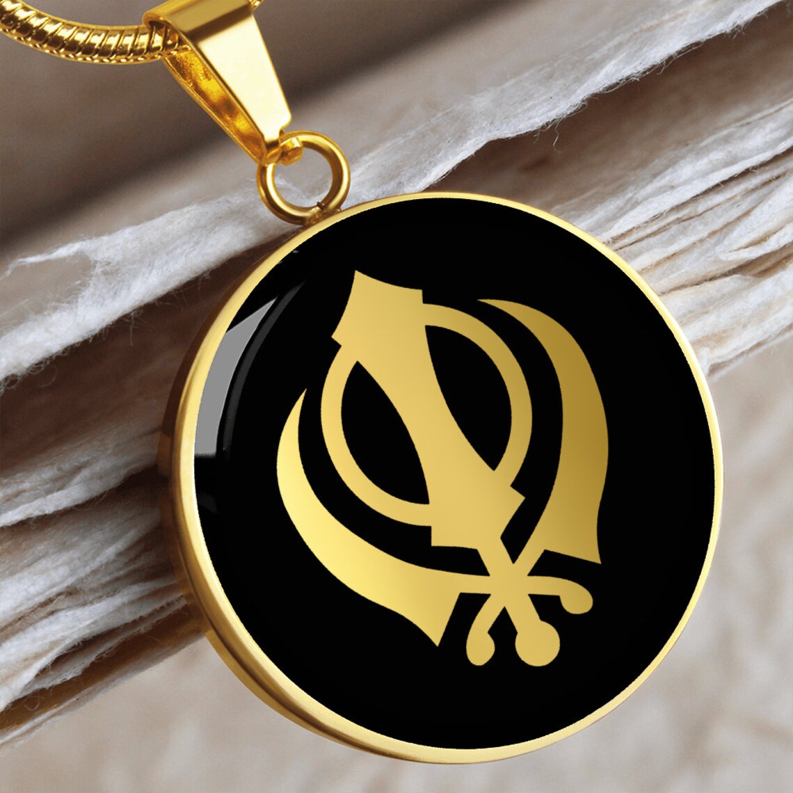 Khanda Necklace Sikh Jewelry Shakti Pendant Charm Gold Silver Chain - Etsy