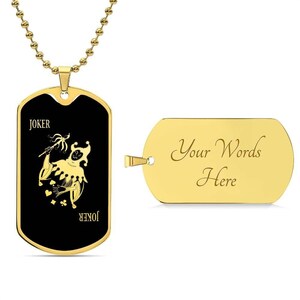 Joker Playing Card Necklace Jewelry Pendant Gift Chain Charm Engraved ...