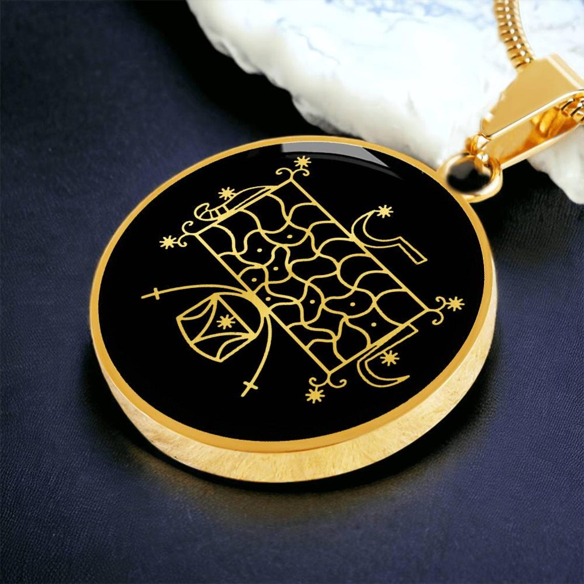 Veve Kouzen Voodoo Necklace Jewelry Healing Veve Pendant Gold Silver ...