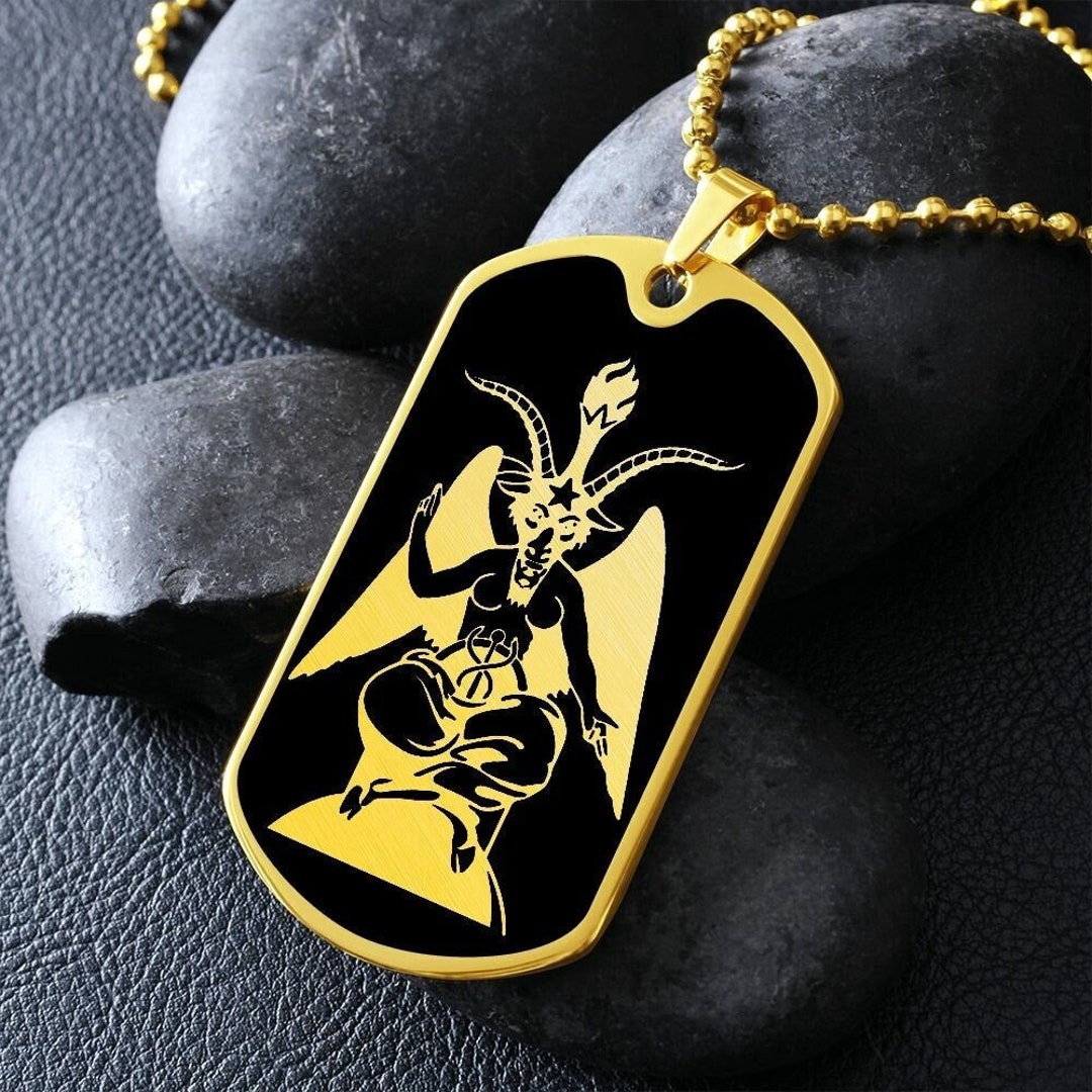Baphomet Necklace Pendant Gold Satanic Jewelry Silver Charm - Etsy