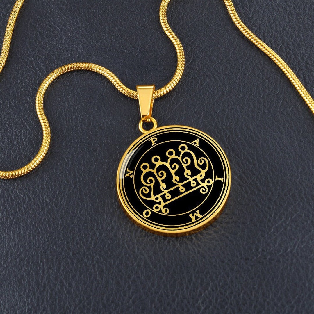 King Paimon Necklace Pendant Gold Sigil Jewelry Goetia Seals - Etsy