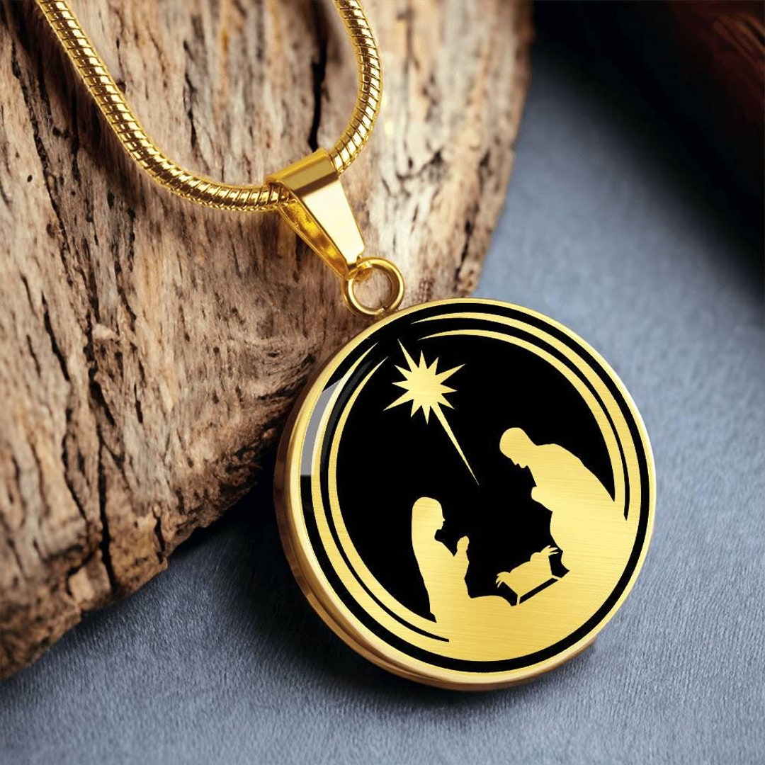 Nativity Scene Necklace Bethlehem Star Pendant Jewelry Gold Silver - Etsy