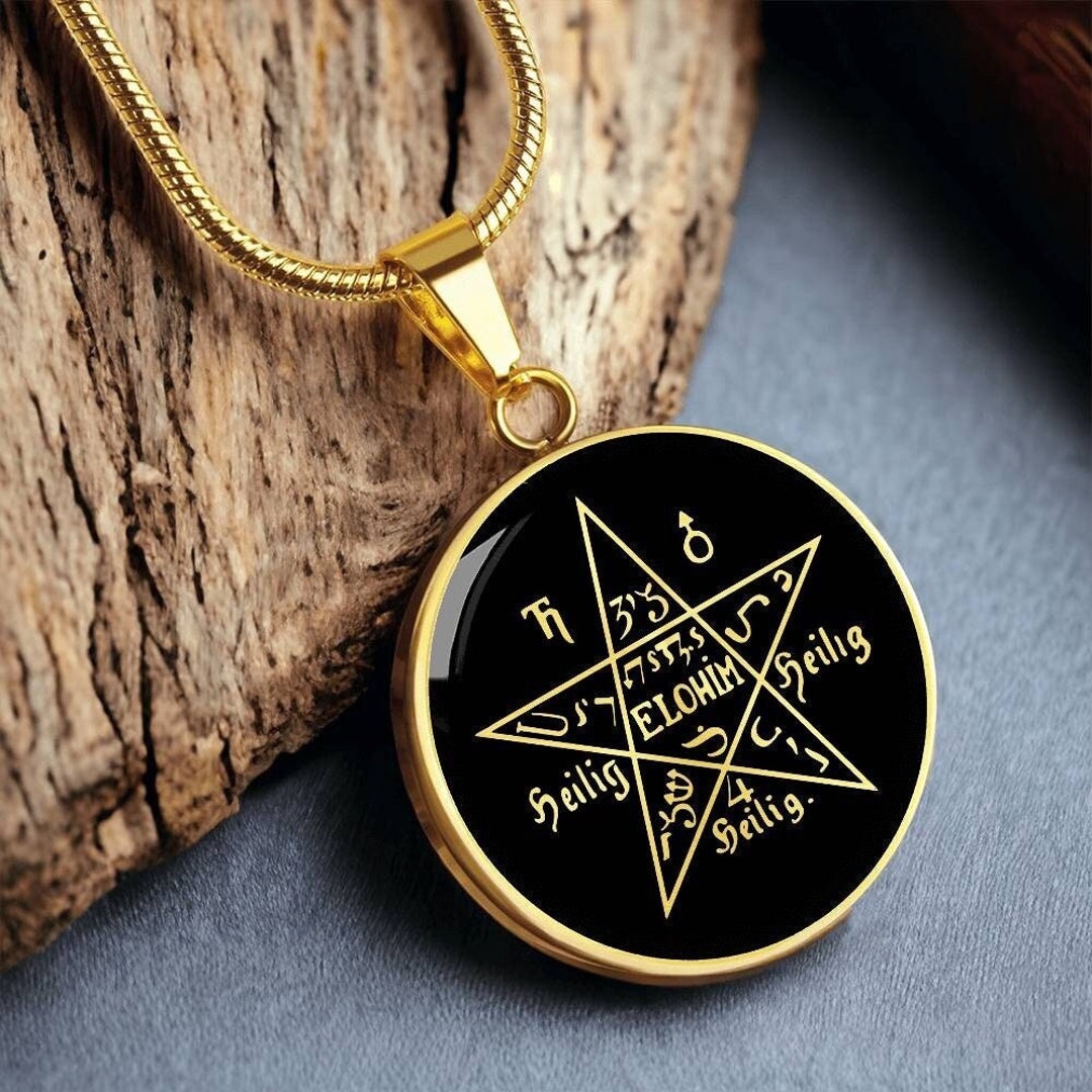 Pentacle of Moses Necklace: Gold Amulet Talisman Pendant - Etsy