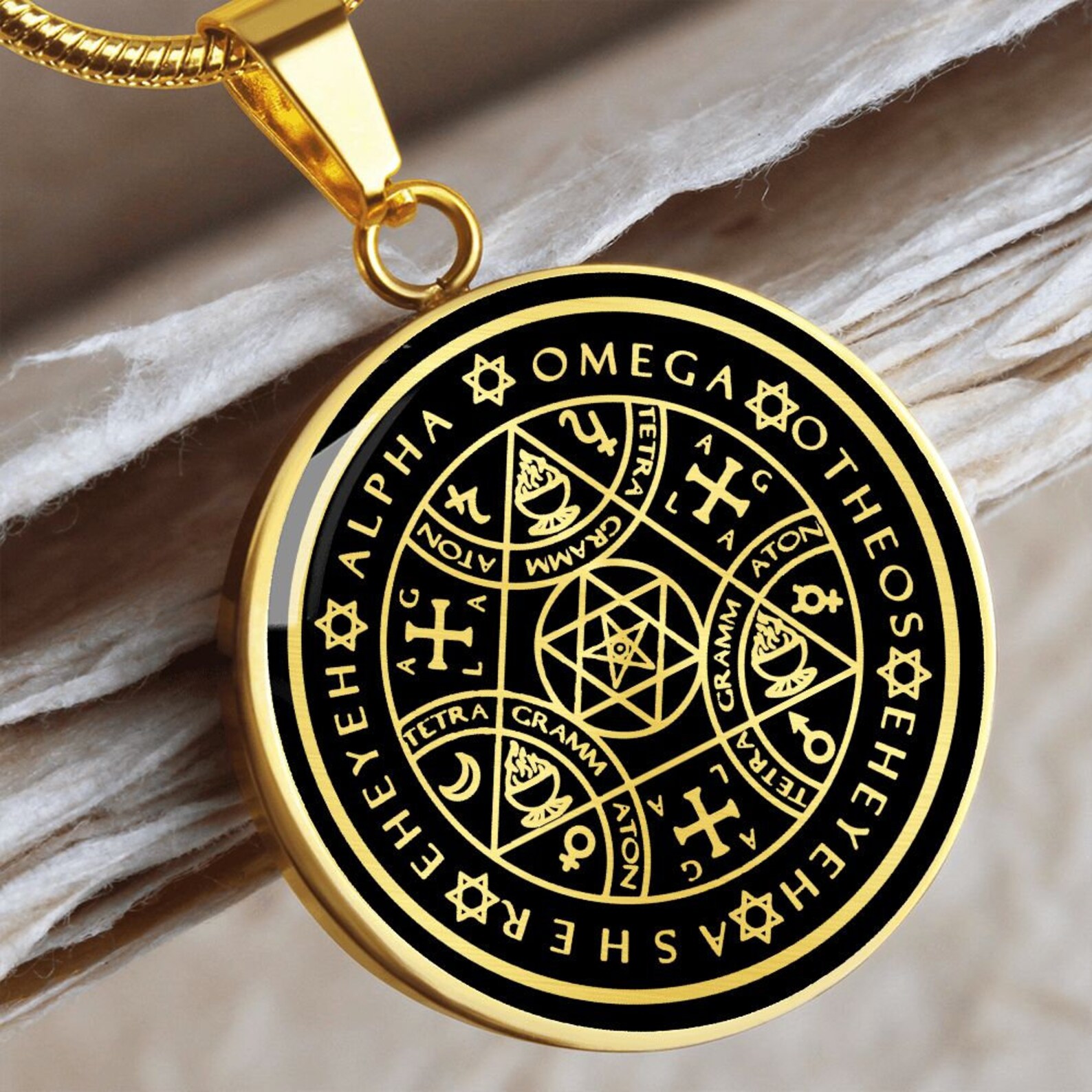 Enochian Angel Sigil Tetragrammaton Pendant Necklace Ring - Etsy